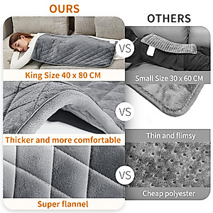 Focbeo Heating Pad for Back Pain Relief, 17''x33'' Extra Large Electric Heating Pad for Cramps, Neck, Shoulder 6 Heat Settings with Auto Shut Off, Machine Washable, Grey