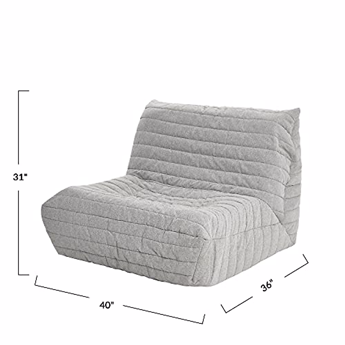 Main + Mesa LoBoh One Seater Modular Sofa/Accent Chair; Premium Foam-Filled, 70's Bean Bag Chair Alternative