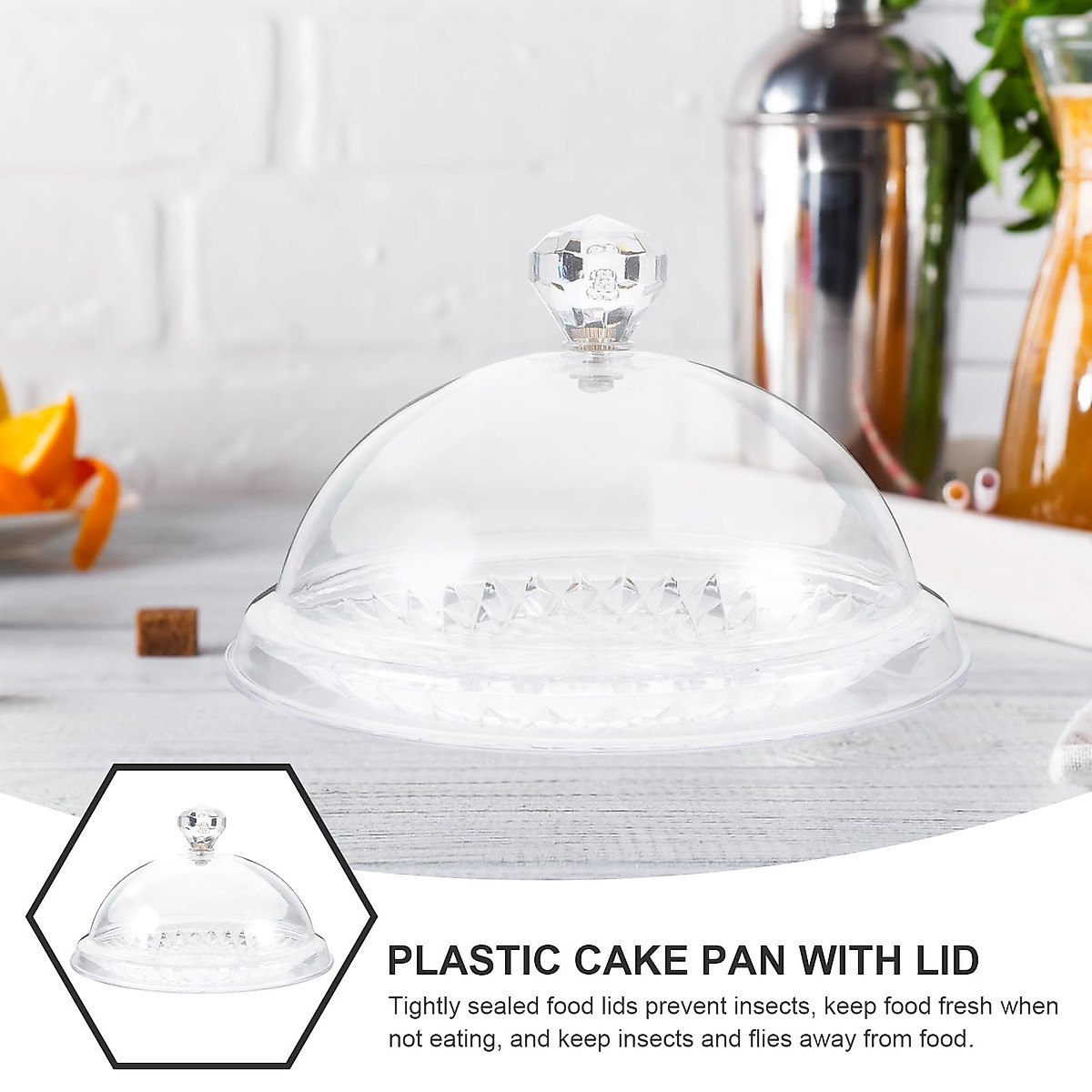 BESTonZON Dessert Display Tray, 8.27x8.27x5.91in Square, Transparent Polypropylene Tray with Acrylic Lid, Shatterproof Servingware for Food, Ideal for Christmas, Easter, Anniversary, Birthday