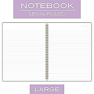 Cambridge Meeting Spiral Notebook, Legal Ruled, Soft Cover Business Journal, 9-1/2" x 7-1/4", Wirebound Memo Notepads, Cute Stationery Supplies for Home Office, 80 Sheets, Purple (49556)