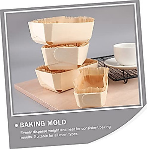 Cabilock 10pcs Wooden Toast Box Cake Mold Toaster Oven Pan Disposable Baking Pan Rectangular Bread Pan Food Storage Box Loaf Tin Cake Baking Pan Non-stick Toast Plates Cake Baking Tray Tray