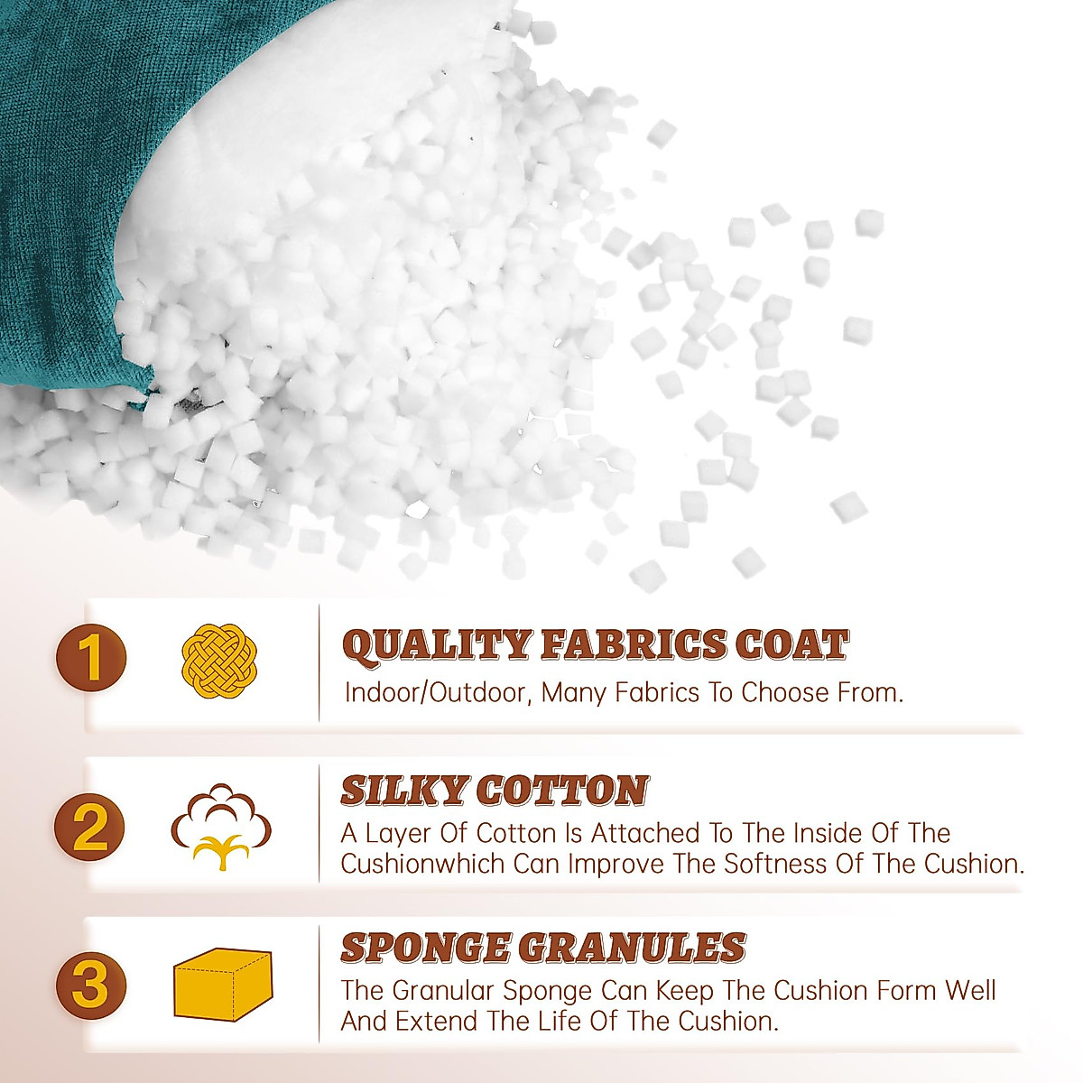 Focuprodu Bench Cushion 42x16. Soft and Breathable Window Seat Cushions Indoor. Non-Slip and Durable Bench Seat Cushion. (42x16, Soft-Peacock Blue)