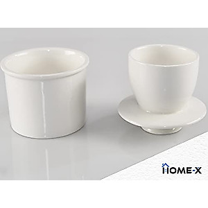 HOME-X Butter Crock, Stoneware Butter Container, Bell-Shaped Butter Keeper for Easily Spreadable Butter, 3 ¾" D x 3 ¾" H, White