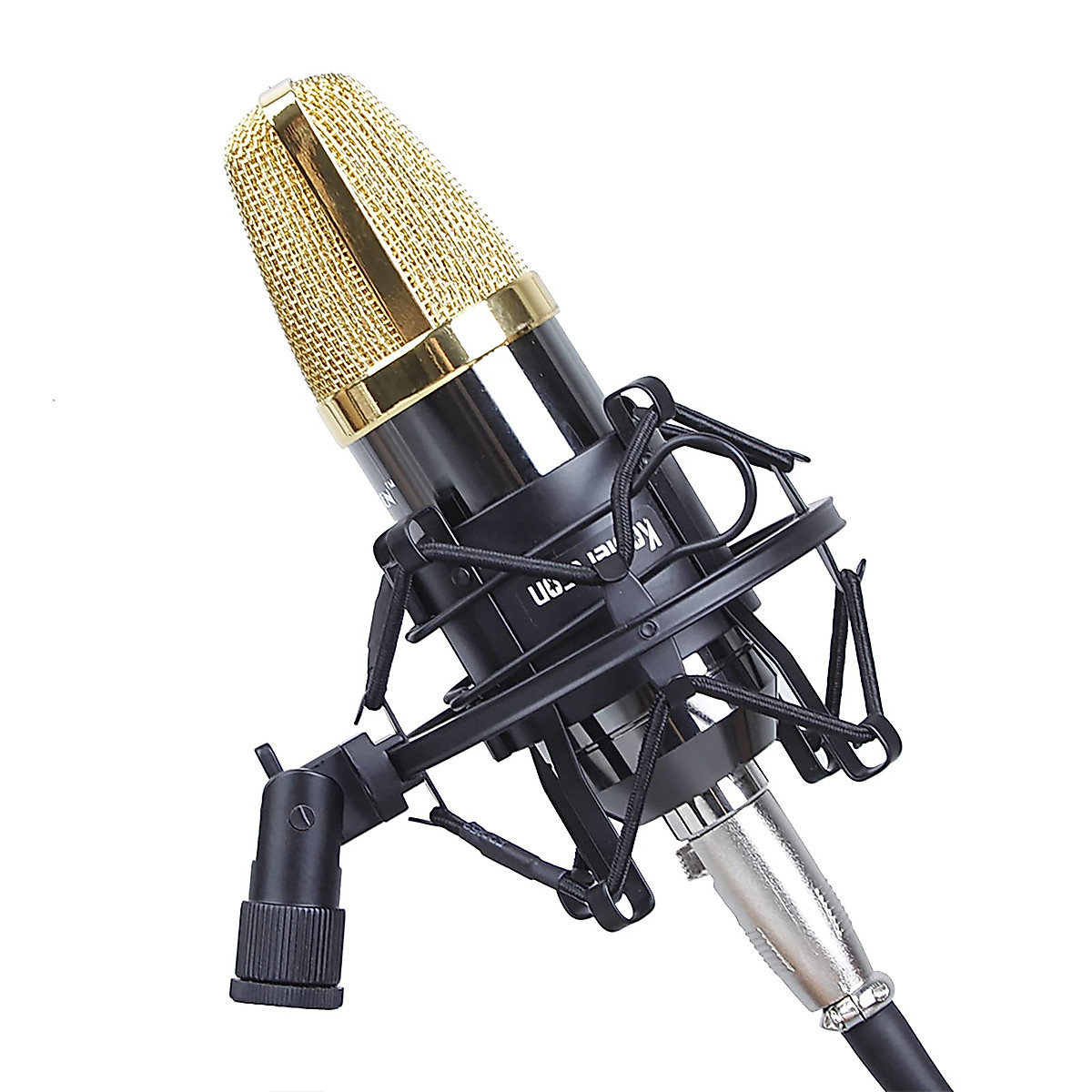 Koolertron Microphone Shock Mount,Mic Clip Holder,Universal 50MM Anti-Vibration Mic Holder for 48MM-54mm Diameter Studio Condenser Mic (Black)