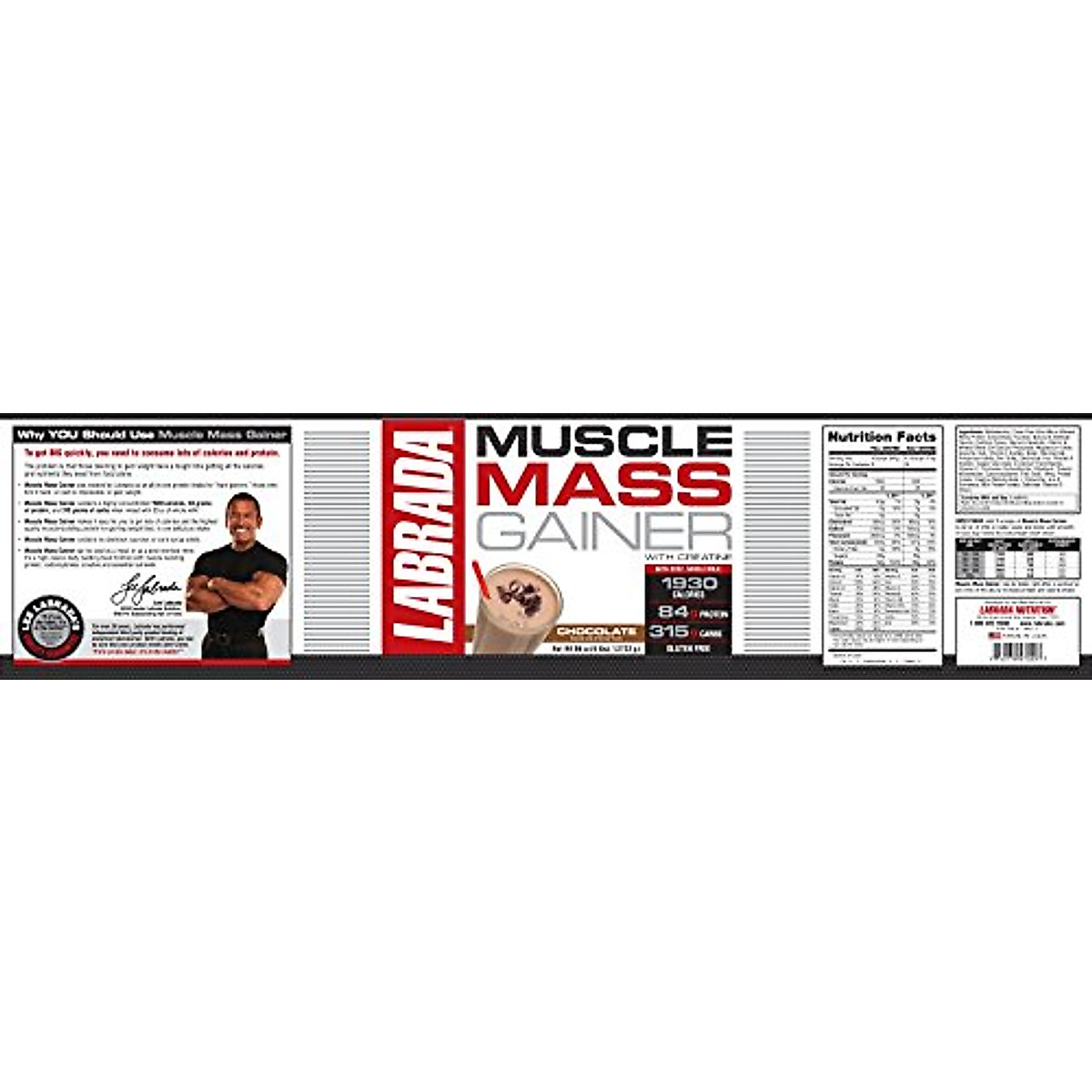 Labrada Nutrition Muscle Mass Gainer, Chocolate, 6 Pound (Packaging May Vary)