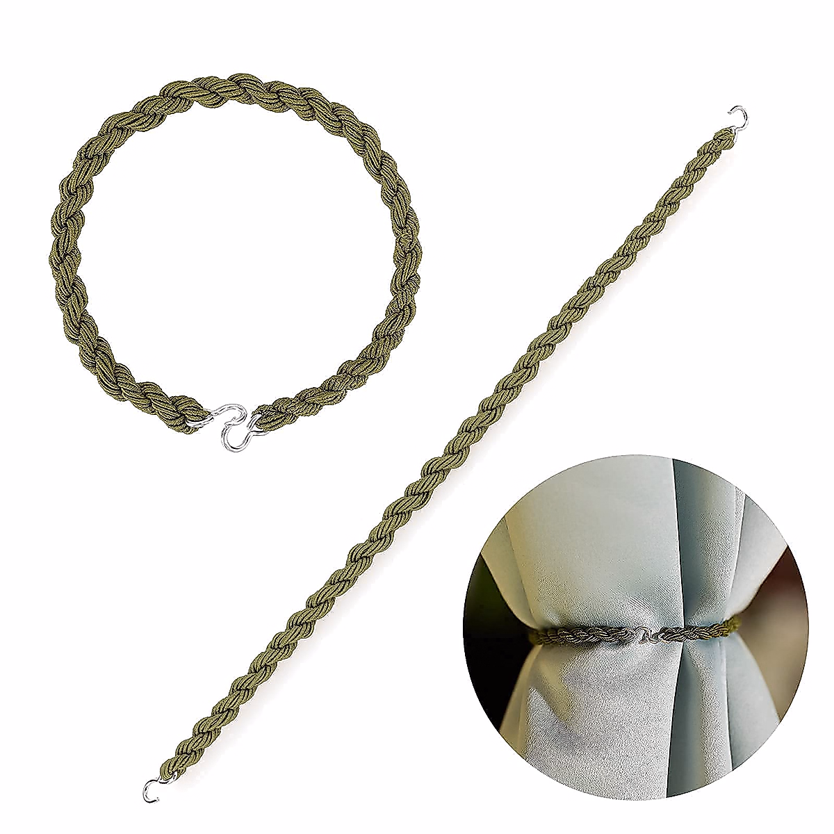 Molain 12 Pieces Military Elastic Boot Straps Shoelace Boot Blousers Military Leg Straps Blousing Garters with Metal Hooks