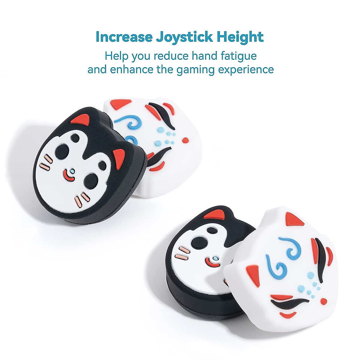 GeekShare Silicone Cute Animal Theme Thumb Grip Caps, Compatible with Nintendo Switch/OLED & Switch Lite, 4PCS