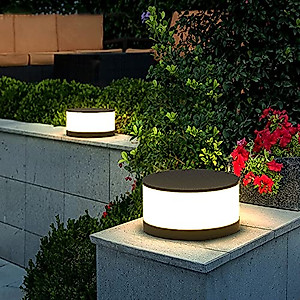 JSBDPHW Modern Minimalist LED Pillar Lamp Outdoor Waterproof Column Light Courtyard Garden Small Post Light Lawn Lamp Villa Fence Gate Decoration Landscape Light