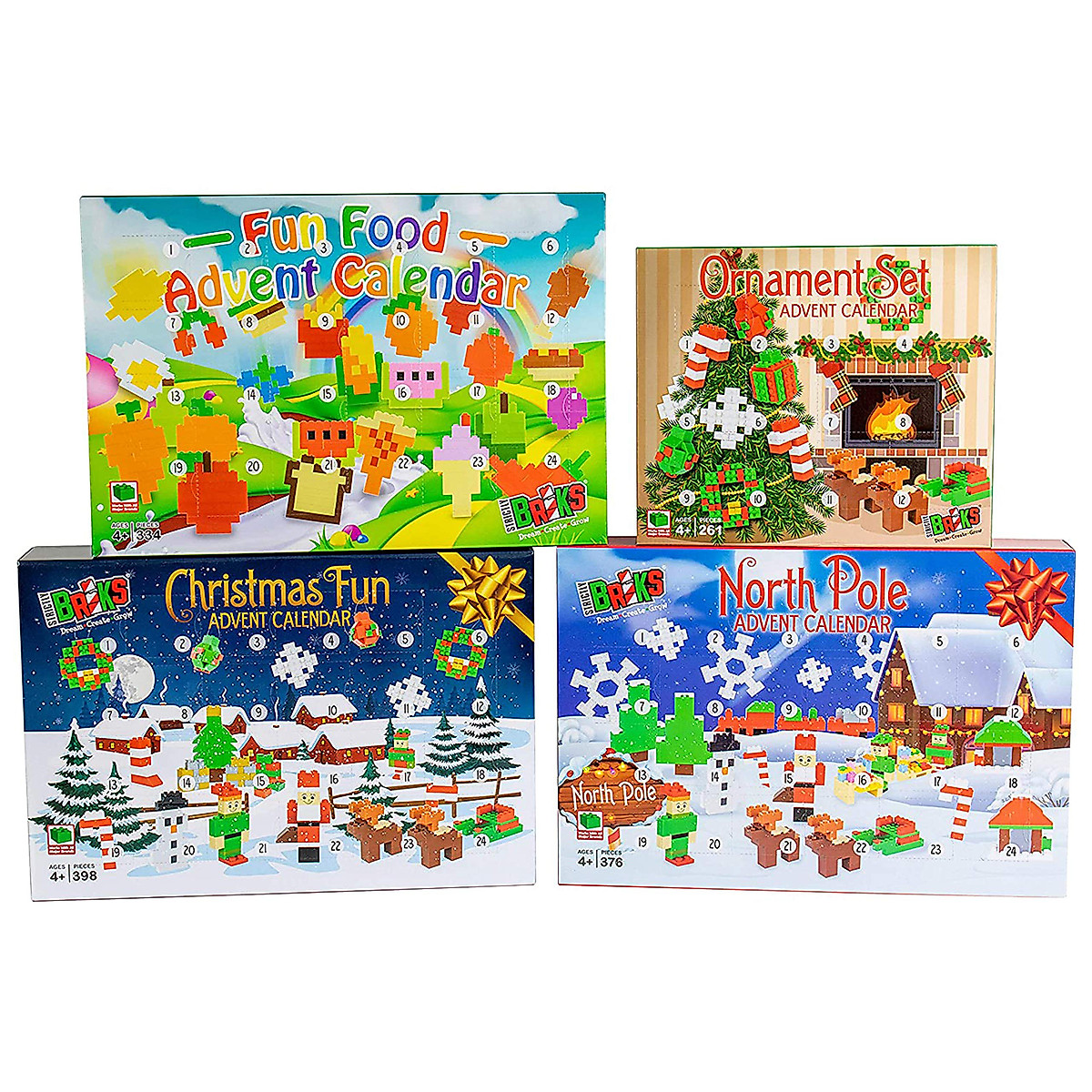 Strictly Briks Compatible with LEGO Duplo Classic Bricks Advent Calendar for Kids and Toddlers, Countdown to Christmas Building Block Toy, North Pole Theme, 376 Pieces