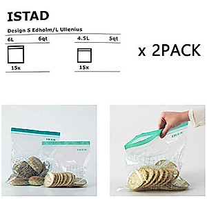 2 Sets of Ikea ISTAD Bags, Freezer Safe, Reusable Food Storage Bags and Household Storage Bags