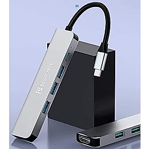 BEST CABLE USB C Hub Multiport Adapter - 5 in 1 Portable with 4K HDMI Output, 3 USB 3.0 Ports,USB C 100W PD, Compatible with MacBook Pro, XPS More USB C Devices (1Pack)
