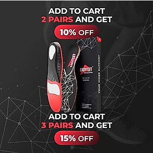 Premium Anti-Fatigue Shoe High Arch Support Insoles Men Women - Plantar Fasciitis Inserts - Orthotic Inserts Shoe Sole Standing All Day - Flat Feet Foot Insoles - Work Boot Insoles