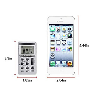 AM FM Portable Radio,Vnaovd Digital Tuning Pocket Radio with Best Reception, Personal Walkman Radio with Rechargeable Battery,Stereo Earphone,Lock Screen for Walk Jogging Gym Camping