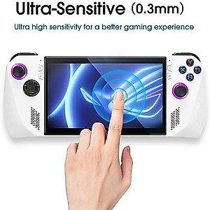 amFilm OneTouch Screen Protector Designed for ASUS ROG Ally Handheld 7 inch 2023 - with Auto Alignment Kit, Bubble Free, Tempered Glass, 2 Pack
