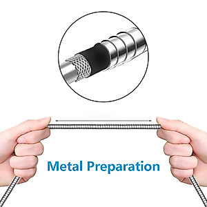 LHJRY Micro USB Charger Cable, [6.6ft 2 Pack] Metal Braided Fast Sync&Charging Cord for Android, Samsung, HTC, LG, Motorola, Xbox One, PS 4, Sony, and More Micro USB Device (Silver)