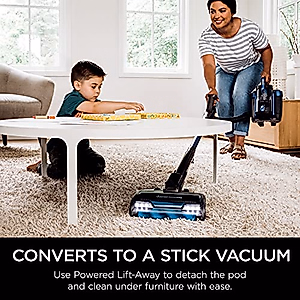 Shark Vertex Pro Powered Lift-Away Cordless Vacuum with IQ Display, DuoClean PowerFins, Includes Crevice Tool, Pet Multi-Tool & Anti-Allergen Dusting Brush, 60min Runtime, Electric Blue