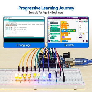 SunFounder Ultimate Starter Kit Compatible with Arduino UNO IDE Scratch, 3 in 1 IoT/Smart Car/Basic Kit with Online Tutorials, Video Courses, 192 Items, 87 Projects, Suitable for Age 8+ Beginners