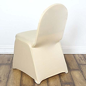 TABLECLOTHSFACTORY Champagne Spandex Chair Cover for Wedding Event Party-Pack of 5
