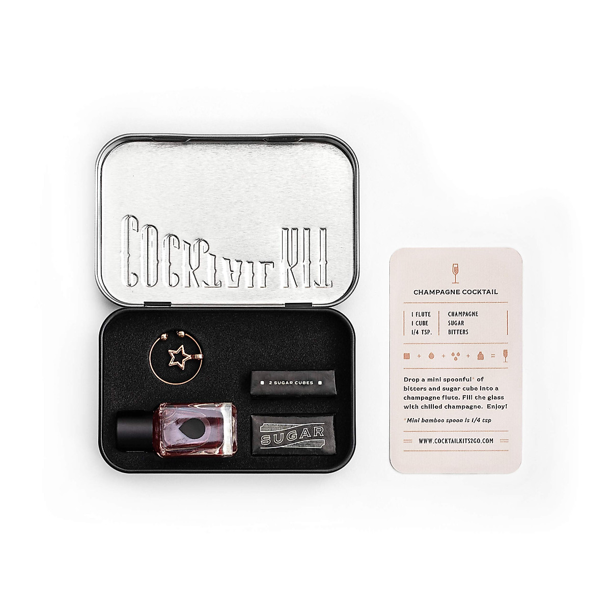 Cocktail Kits 2 Go - Mint Julep Cocktail Set for Craft Cocktail Lovers - Mixology Bartender and Travel Kit Includes Cocktail Muddler & Recipe - Drink Mixers for Cocktails - Gift Box for All Occasions