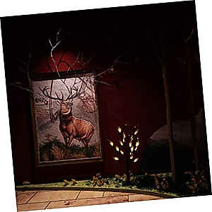 OSALADI 1pc Halloween Ghost Lights LED Decor Home Decoration Black Table Lamp Spooky Tree Glittered Creepy Table Lamp Birch Tree Battery Operated Stimulative Halloween Lights Night Light