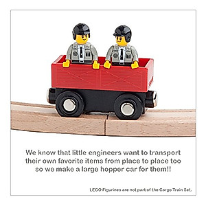 Orbrium Toys 5 Cargo Train Car Set for Wooden Railway Fits Thomas The Tank Engine Chuggington Brio