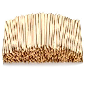 Frcctre 1000 Pack Natural Bamboo Skewers, 7 Inch 5mm Thick Bamboo Sticks Caramel Candy Apple Sticks, Pointed Bamboo Sticks for BBQ Corn Dog Lollipop Fruit Kabob