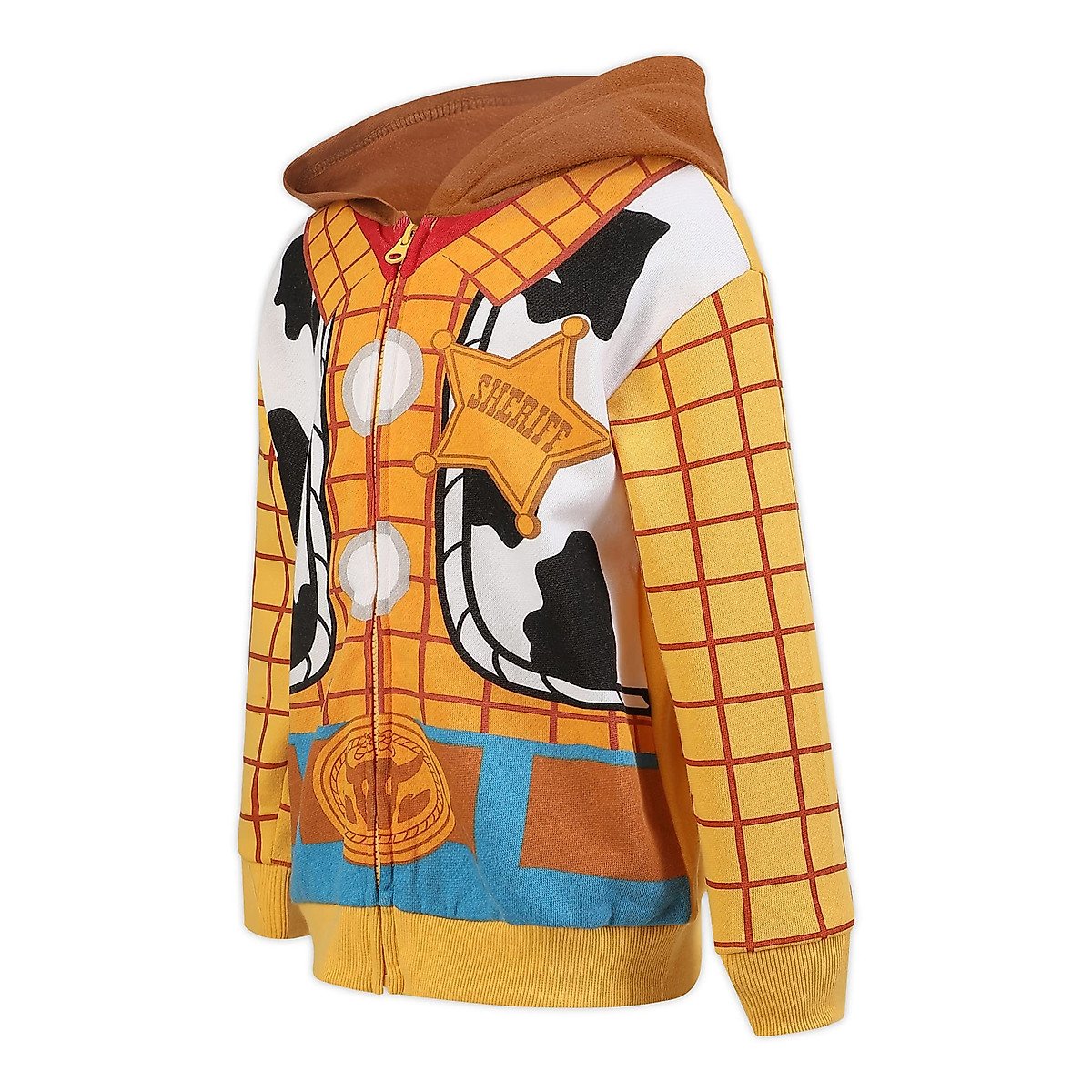 Disney Toy Story Woody or Buzz Lightyear Boys Zip Up Hoodie for Toddler and Little Kids Dark Yellow