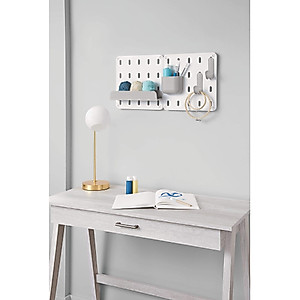 iDesign Cade BPA-Free Plastic Modular Hanging Pegboard Organizer Storage Bin, 5.04" x 3.04" x 4", Gray