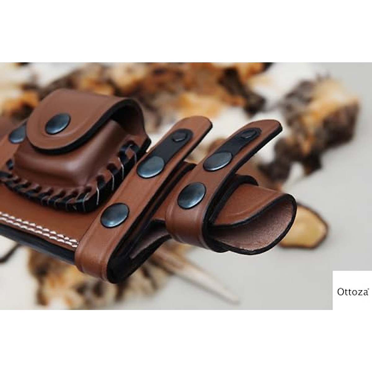 Ottoza Handmade XL Leather Knife Sheath RIGHT HAND Tracker Knife Sheath - Bushcraft Knife Sheath - Hunting Knife Sheath - Survival Knife Sheath Horizontal Carry Dark Brown TOP GRAIN LEATHER No:205
