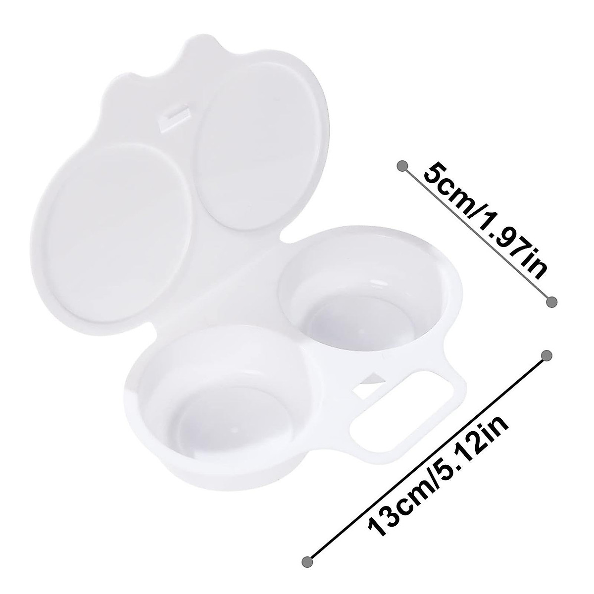 Generic Egg Poacher, Microwave Egg Boiler Poacher, Microwave Egg Poacher, 2 Cavity Nonstick Poached Egg Maker With Lid, Egg Poacher Microwave Egg Cooker, Double Drain Poached Egg Cups, 5*1.9in, White