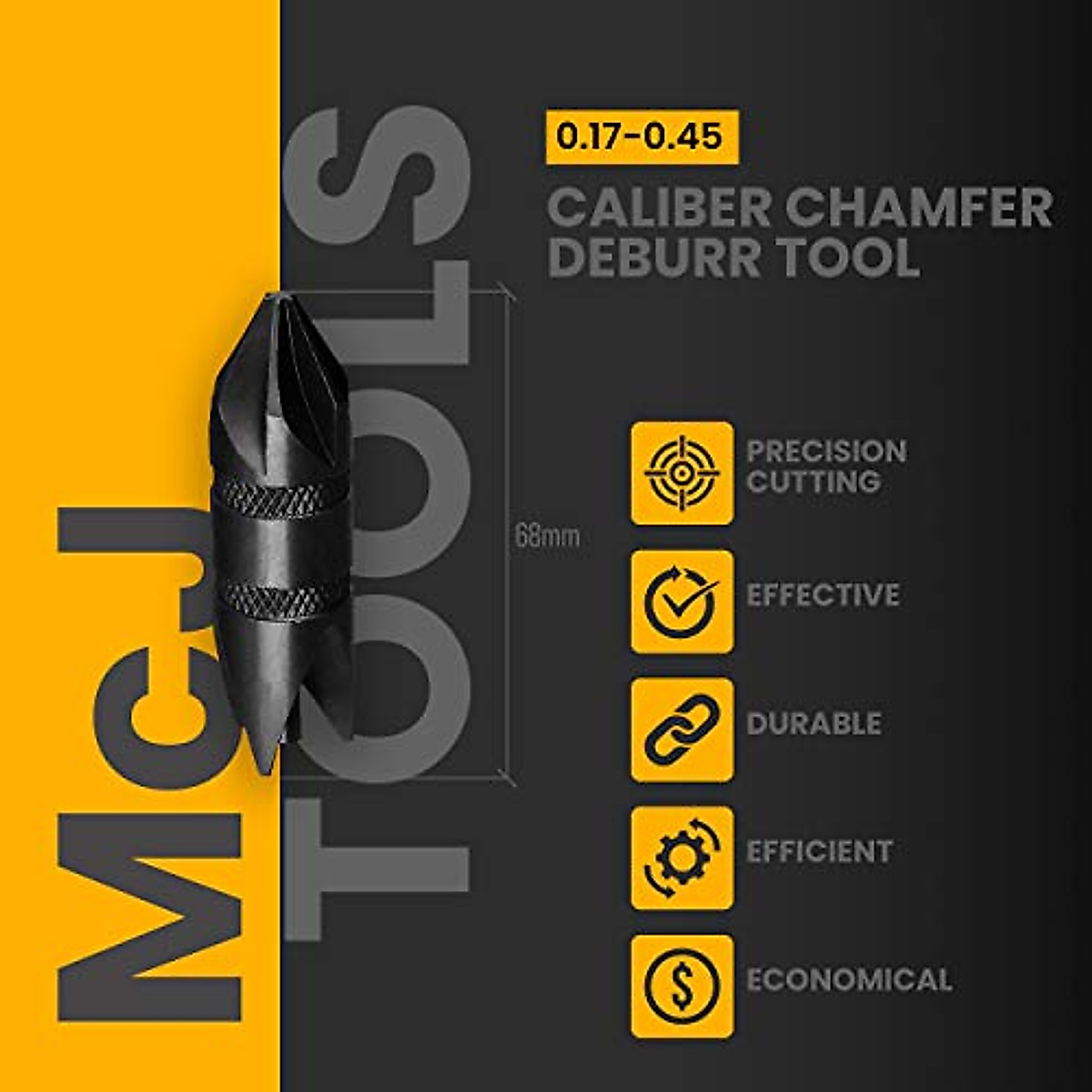 McJ Tools Reloading Chamfer Deburr Hand Tool 0.17-0.45Cal