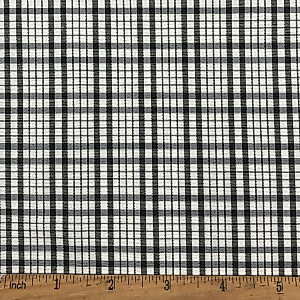 White-Black Checkered Plaid Fabric Width 57 Inches Yarn Dyed Polyester for DIY Sewing (2 Yard pre Cut)