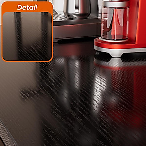 Aquzee Large Bakers Rack for Kitchens, 47in Wide (47.2“W x 15.7”D x 70.8" H) 6 Tiers Kitchen Stand with Hutch & Storage, Black Freestanding Tall Bakers Racks Organizer with Shelves