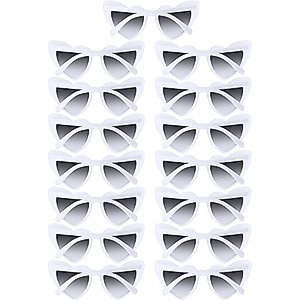 Flutesan 15 Pairs Heart Sunglasses Bachelorette Sunglasses Heart Shaped Sunglasses Bachelorette Party Supplies for Women(White)