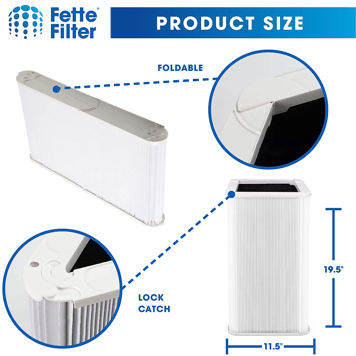 Fette Filter - 121 Replacement Filter Compatible with Blueair Blue Pure 121 Air Purifier with Particle and Activated Carbon - Pack of 1