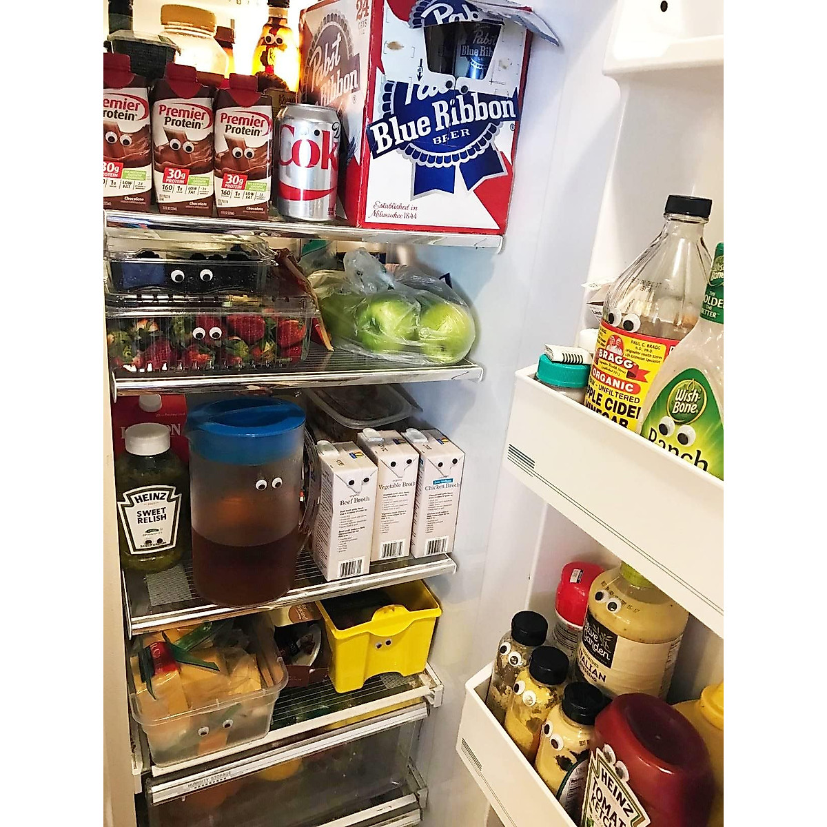 Decora 1000 Pieces 8mm Round Wiggly Googly Eyes with Self-adhesive for Scrapbooking and Crafts