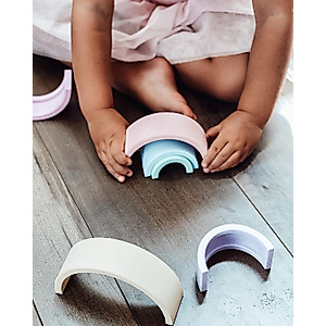 ANPEI Lelolo Silicone Baby to Toddler Rainbow Stacking Toy Silicone | from 0+ Months | Small