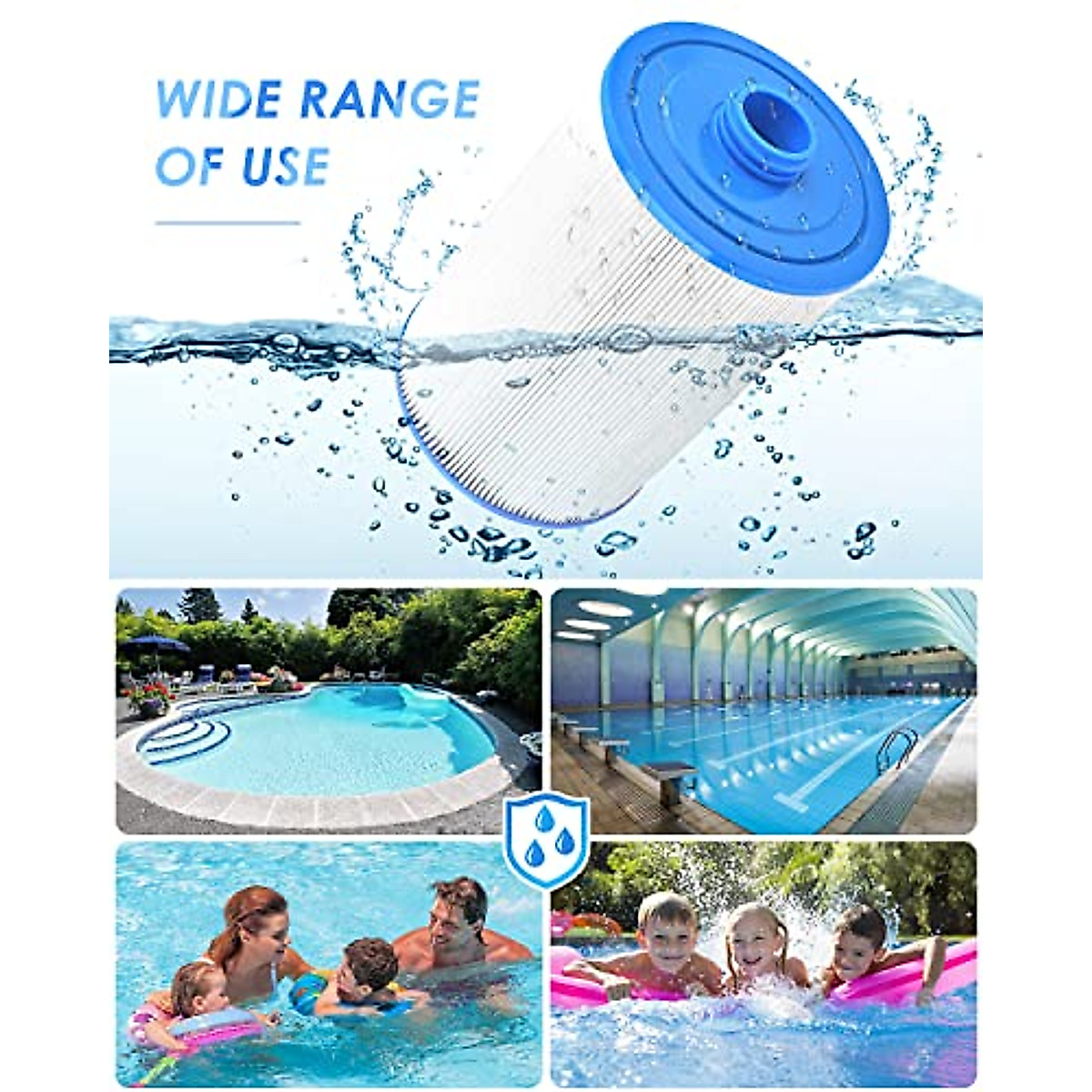 PACETAP Spa Filter Replacement for Pleatco PWW50, Unicel 6CH-940, Filbur FC-0359, Waterways 817-0050, 2 Pack 1 1/2" Coarse Thread Spa Hot Tub Filter for Waterway Vita Aber,Viking