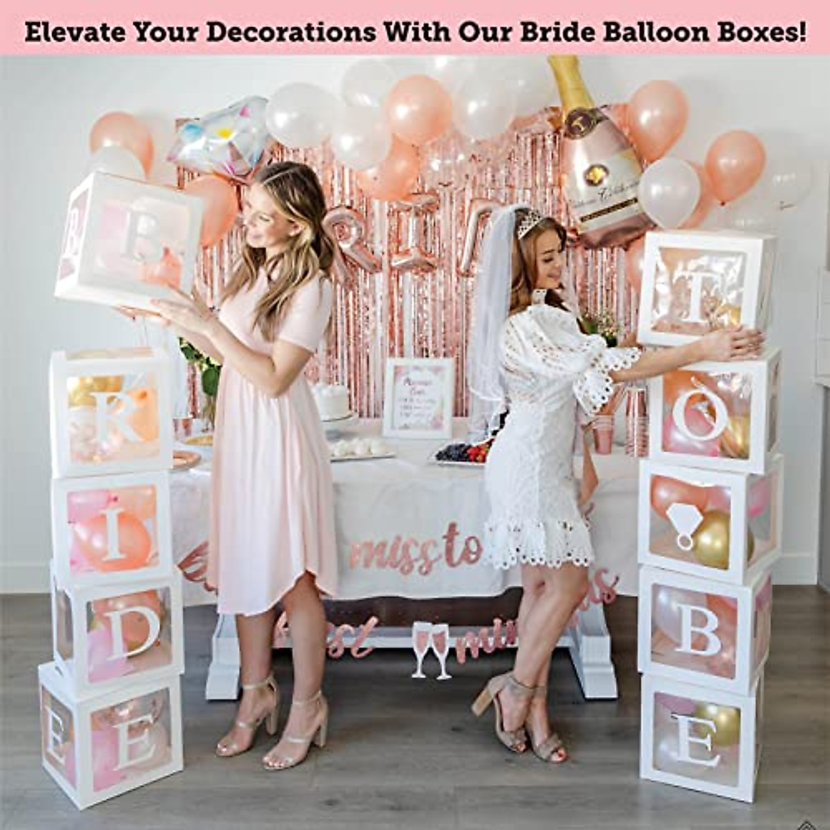 226 PC Bachelorette Party Decorations Kit- Rose Gold Bridal Shower Decorations, Banners, Curtains Mimosa Bar Supply Bride Balloons Sash Tiara Veil Topper Plates Cups Napkins Straws for 25 Guest & More