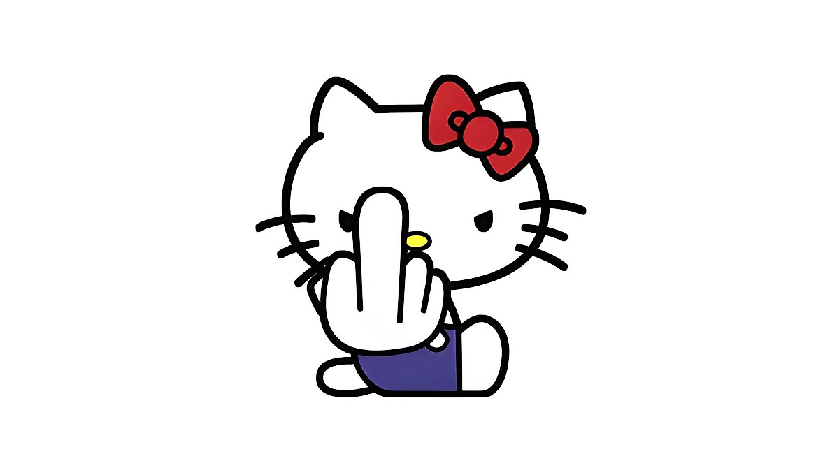 Kitty, Middle Finger,Vinyl Decal,Sticker for Cars,Windows,Laptops and ...