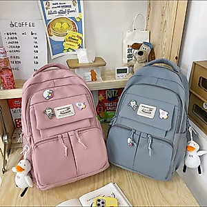 RRRWEI Kawaii Backpack With Kawaii Pin And Accessories Cute Backpack School Backpack For Teens Girls Aesthetic Backpack (green)