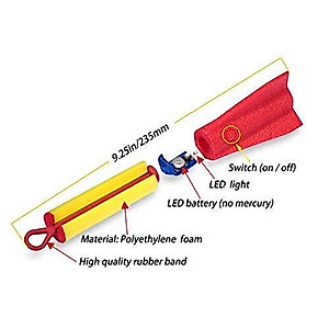 US Sense LED Slingshot Finger Rocket, 6 Pack Foam Rocket Launchers, Soars Up to 100 Feet, Outdoor Indoor Camping Game Activities, Party Favors Toys, Stocking Stuffers for Kids Age 4 5 6 7 8 9 +