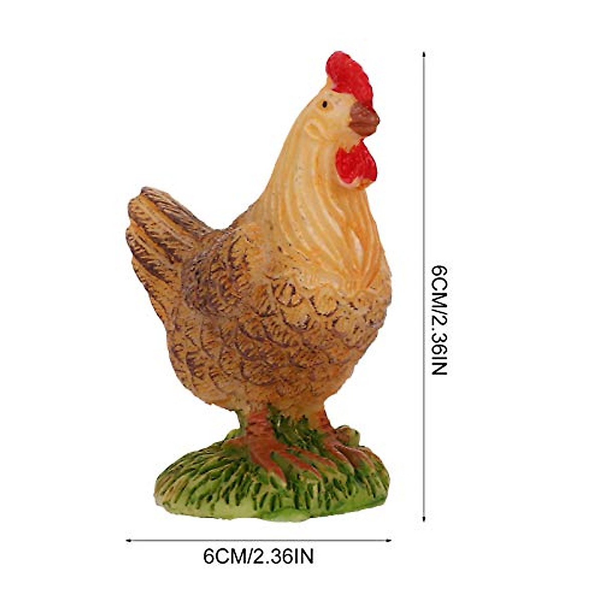 ARTIBETTER 4pcs Farm Animal Figurines Miniature Resin Hen Rooster Chicken Statues Sculpture for Bonsai Fairy Gardens Scene Micro Landscape Decor