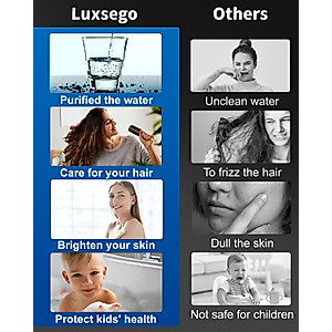 Luxsego 4-Mode Filtered Shower Head with Stop, High Pressure Spray to Clean Hard Water, Chlorine & Fluoride