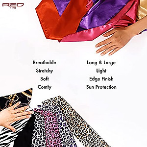 Red by Kiss Edge Laying Scarf Wrap for Hair Edge Silky Satin Scarf 4 PACK