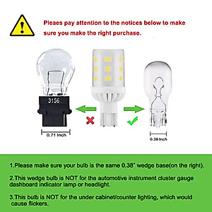 Makergroup Landscape Bulbs T5 T10 Wedge Base LED Light 12VAC/DC 3Watt Warm White 2700K-3000K for Outdoor Landscape Lighting Path Lights Deck Stair Step and RV Travel Tailer Lights 6-Pack