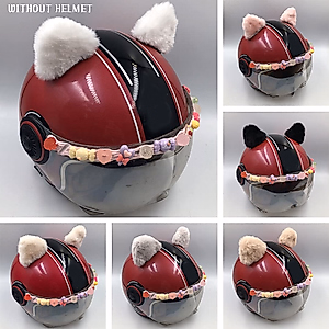 Smart Bear Ears for Helmet Plush Ears Adhesive Velcro Ski Helmet Accessory Cute Triangle Ears for Motorcycle Helmet Decor Brown