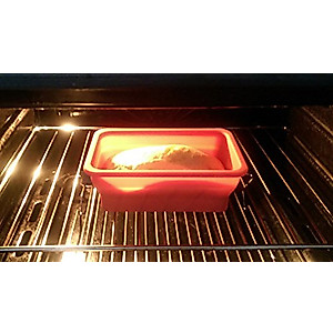 Oven & Microwave Safe Silicone Collapsible Lunch Box / Cake Mold / Food Container with Silicone Lid - Bake, Cook, Freeze, Heat, Store all in the Same Container!