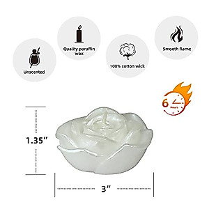 Zest Candle 12-Piece Floating Candles, 3-Inch, White Rose