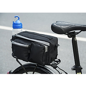 Roswheel 14024 Convertible Bike Bicycle Rear Rack Seat Pannier Trunk Bag with Cup Holder